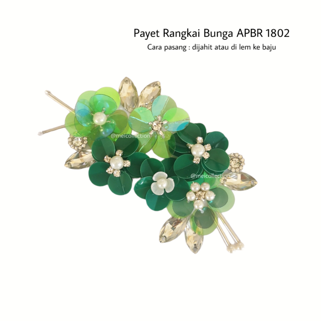 Jual payet rangkai bunga 3D lengan bahu pinggang pundak APBR 1802 dark ...