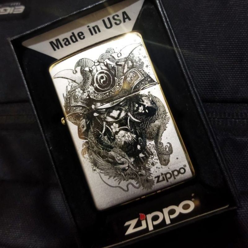 Jual Korek Api Zippo topeng Samurai jepang ukir Grafir Laser motif ...