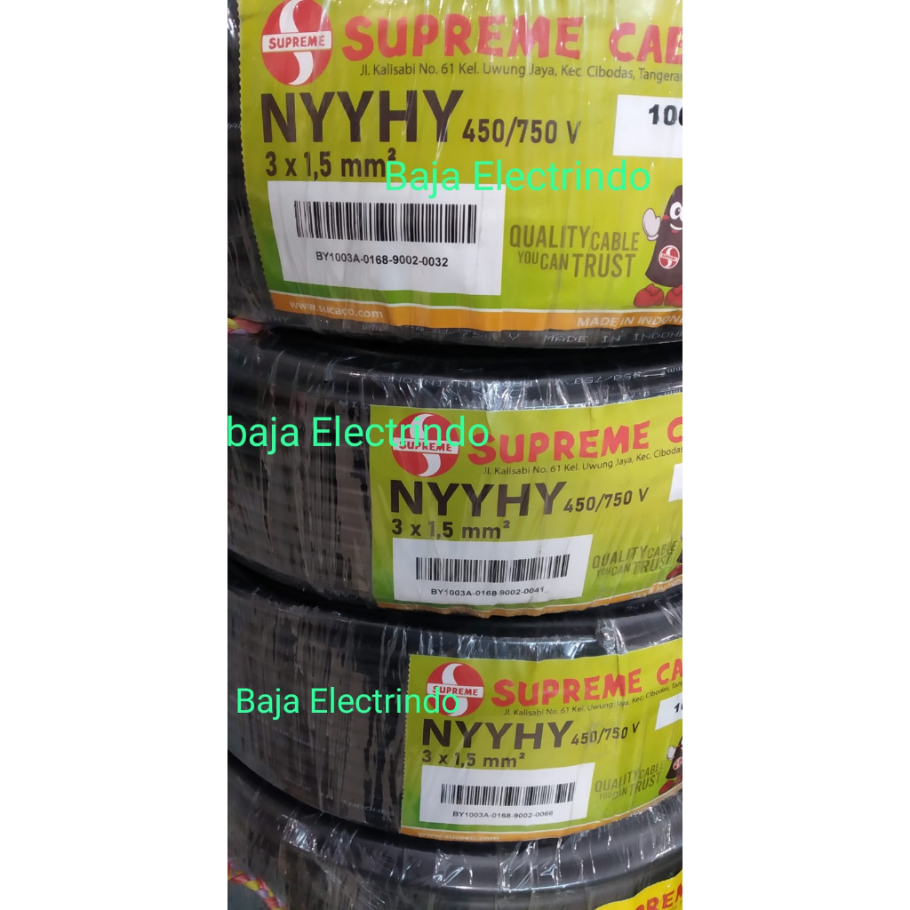 Jual Kabel Listrik Serabut isi 3 NYYHY 3X1,5mm SUPREME METERAN NYYHY 3X1,5 3x1.5 3x1.5mm ...