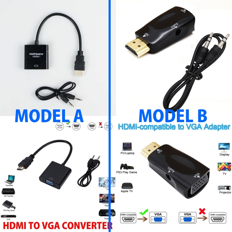 Jual Kabel Converter Adaptor HDMI To VGA With Audio Hub Konektor ...