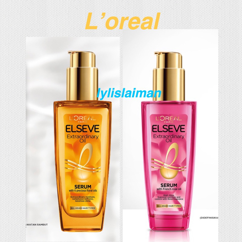Jual Loreal Paris Elseve Extraordinary Oil Gold / pink Hair Treatment ...