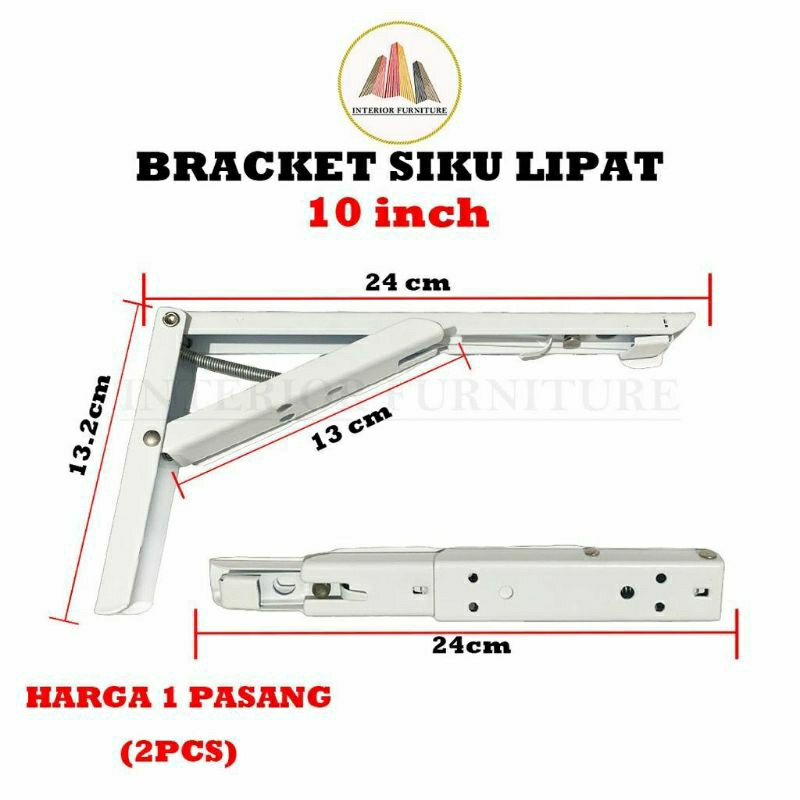 Jual Siku Meja Lipat Dinding 2 PCS GRADE A Per Engsel bracket Ambalan ...