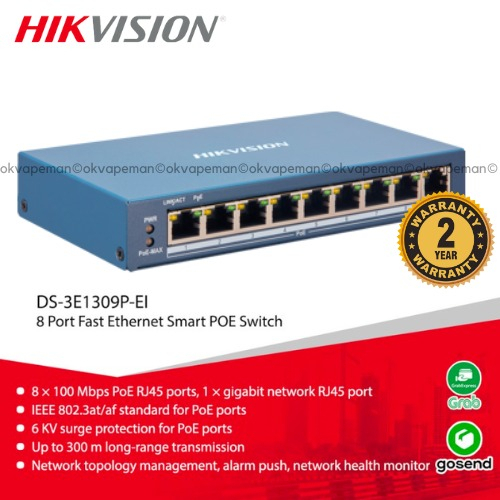 Jual HIKVISION SMART POE SWITCH 8 PORT DS-3E1309P-EI | Shopee Indonesia