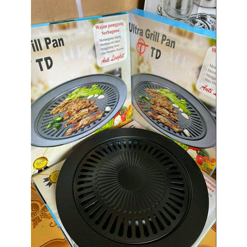 Jual Panggangan BBQ Bulat 32Cm Ultra Grill Pan Plate Smokeless Anti ...