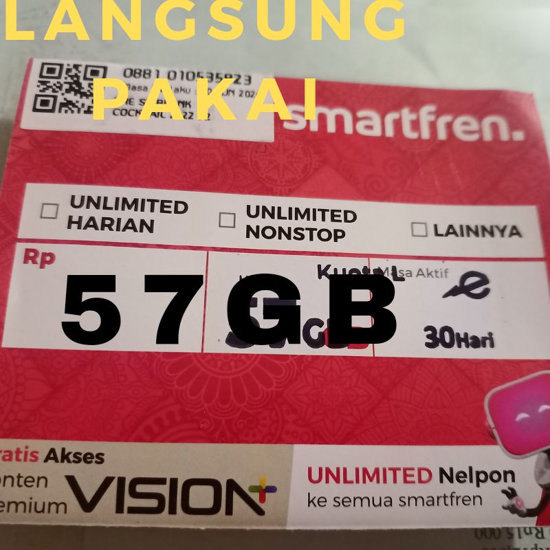 Jual Kartu perdana smartfren kuota 6Gb unlimited langsung pakai ke ...