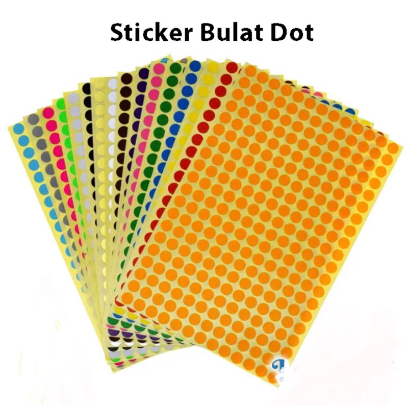Jual Stiker Bulat Dot Label per 5 lembar dengan -/+ 8-9 mm dan 13mm Per ...