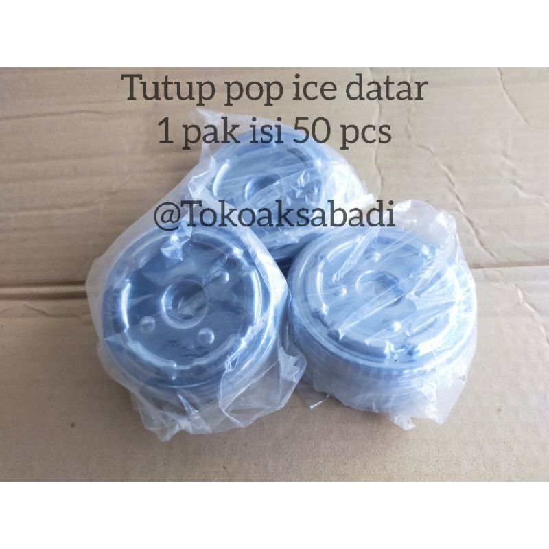 Jual TUTUP POP ICE DATAR BENING 1PAK ISI 50 PCS/TUTUP GELAS DATAR OZ 10 ...