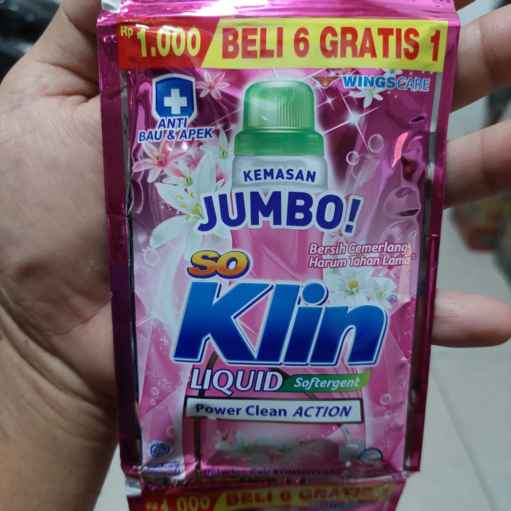 Jual Soklin Cair Liquid 1000 Kemasan Jumbo 1 Renceng isi 7 sachet ...