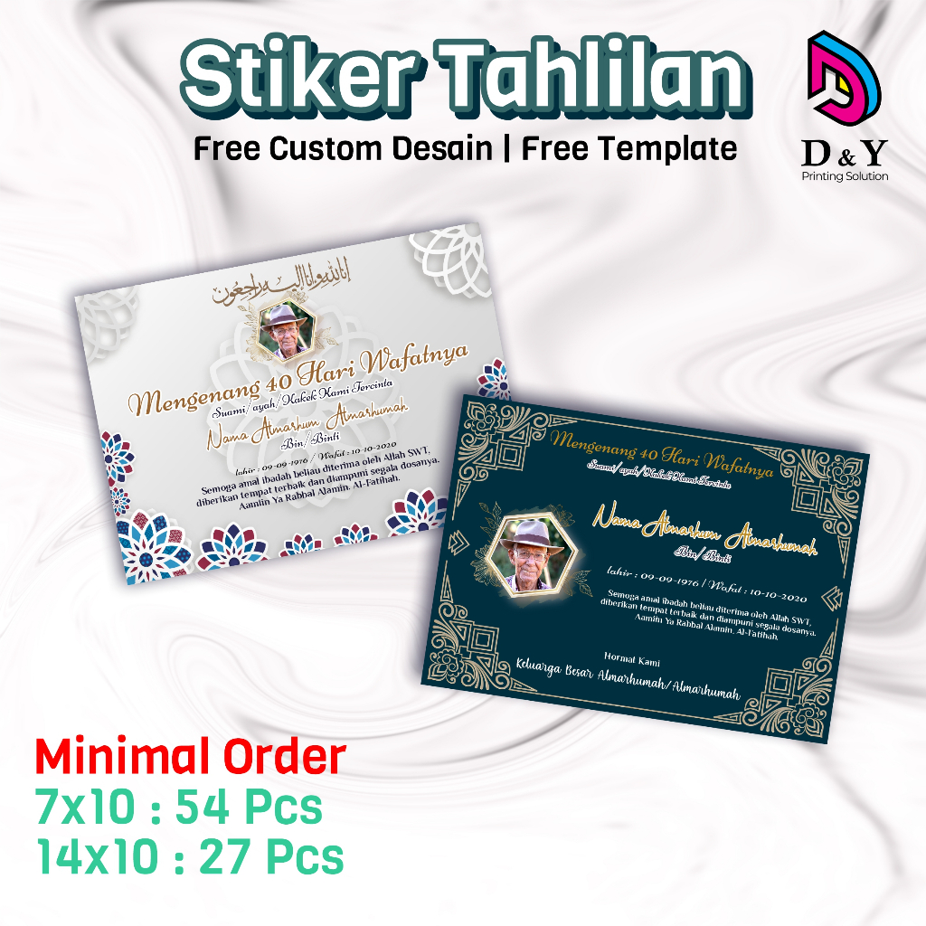 Jual STIKER TAHLILAN TAHLIL PENGAJIAN MENGENANG 40 HARI/100 HARI/1000 ...