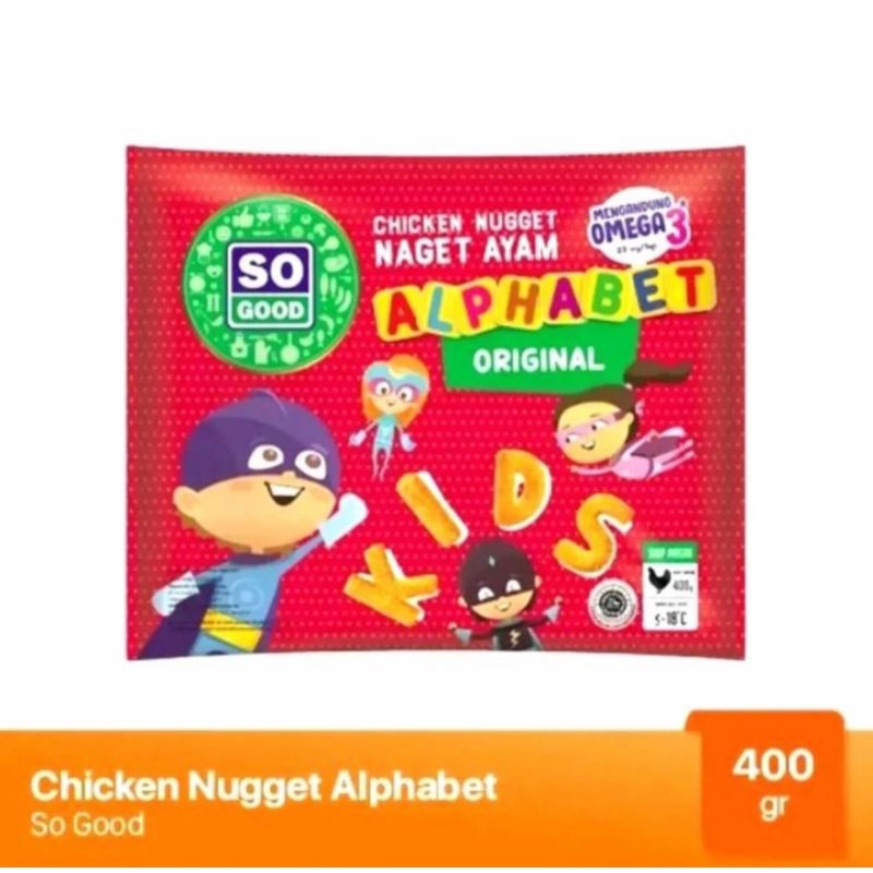 Jual So Good chicken nugget/naget ayam alphabet 400gr | Shopee Indonesia