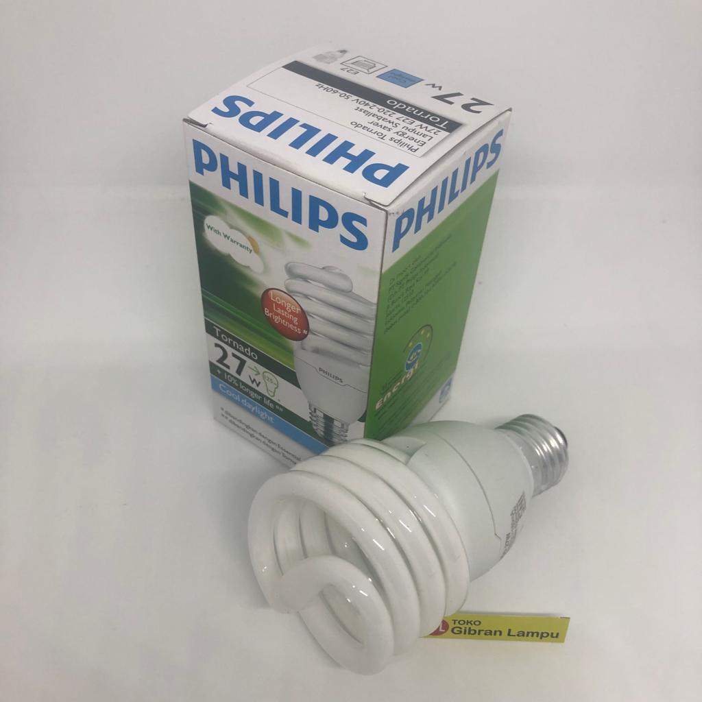 Jual Lampu Spiral Philips Tornado 5w, 8w, 12w, 15w, 20w, 24w, 27w - Bohlam Hemat Energi LHE All ...