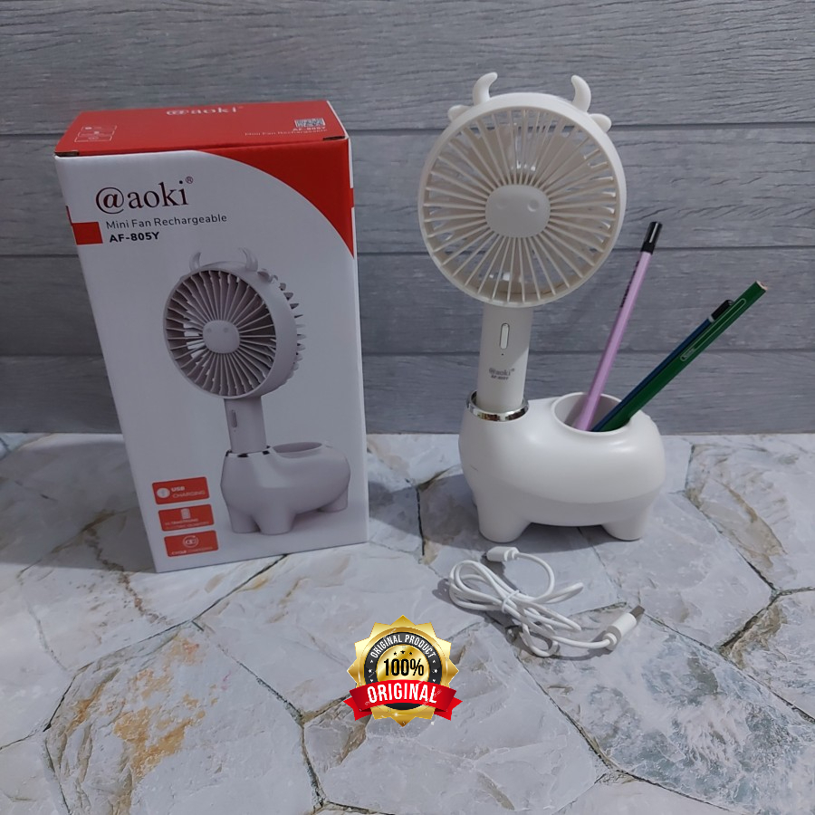 Jual Kipas Angin Portable Tempat Pensil Cas Aoki AF 805Y Dan Aoki Mini ...