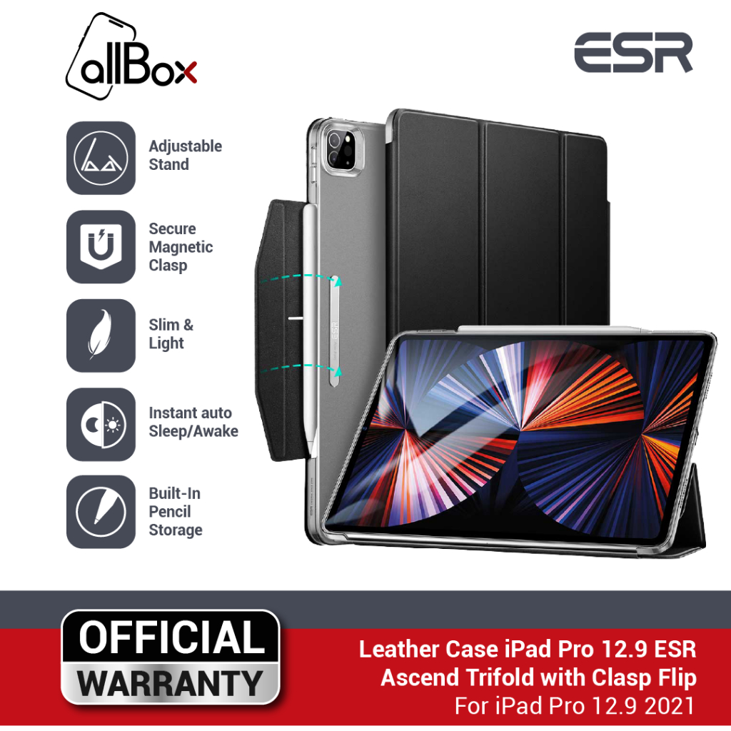 Jual Leather Case iPad Pro 12.9 ESR Ascend Trifold with Clasp Flip ...