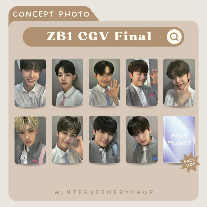 Jual Photocard ZB1 - CGV Final Boys Unofficial | Zerobaseone | 1 set dapat 9 photocard | Shopee ...