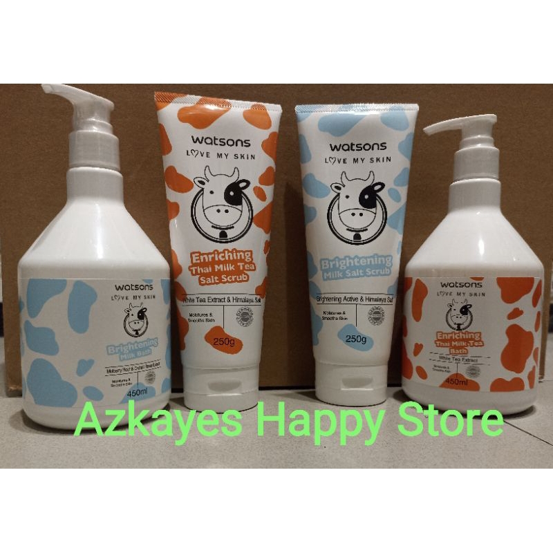 Jual WATSONS BRIGHTENING MILK SALT SCRUB 250 GR / BODY WASH 450 ML ...