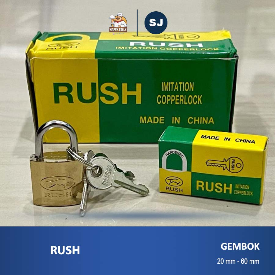 Jual Gembok kuning kilat 25mm RUSH padlock gembok mas tebal 25mili ...