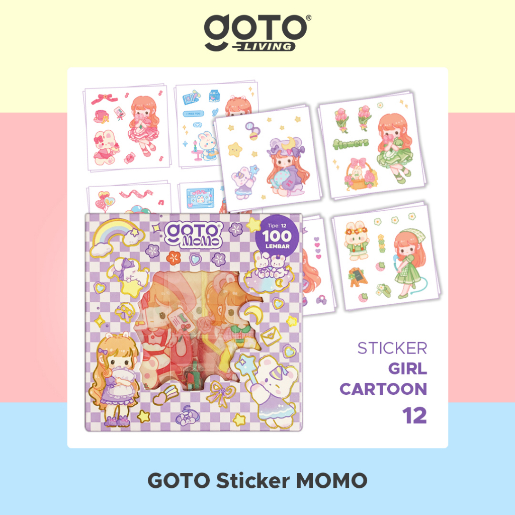 Jual Goto Momo Stiker Lucu Sticker Kartun Korea Motif Anti Air 100 ...