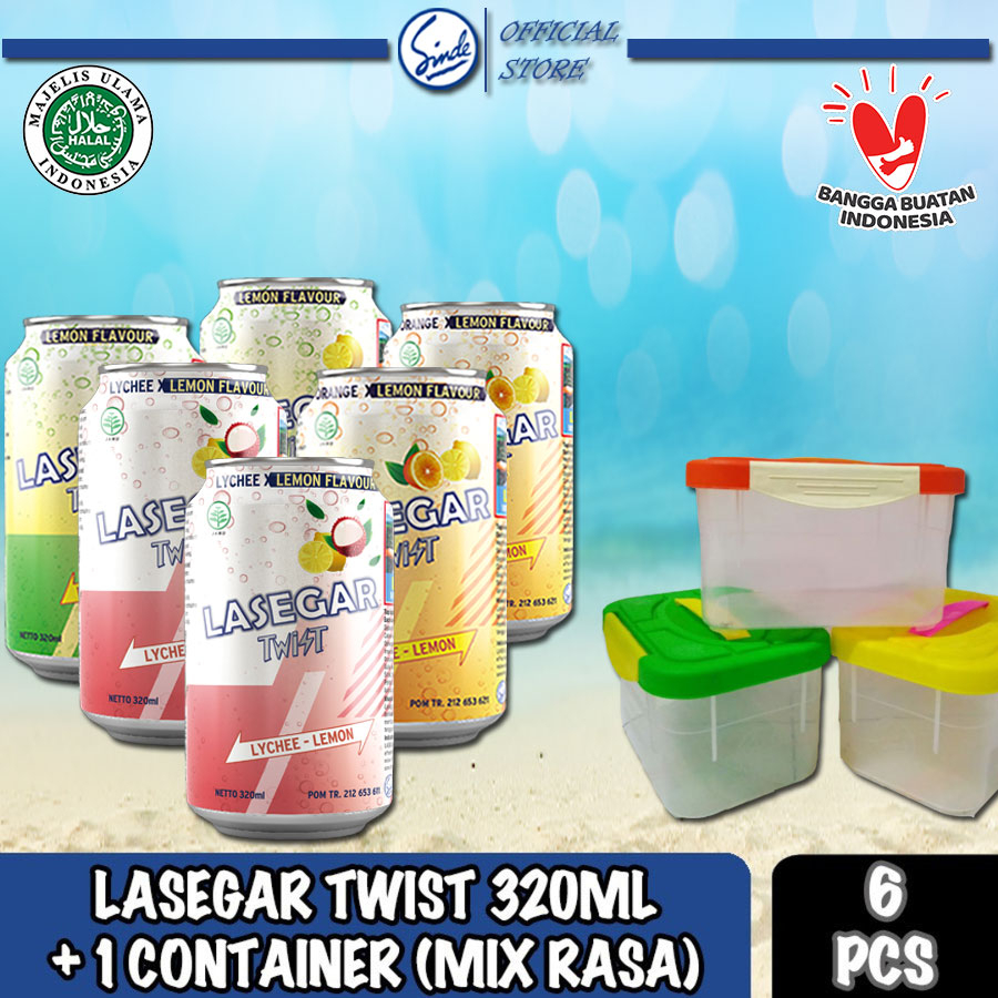 Jual Container Lasegar Twist 320ml 6's/ Lasegar Twist Rasa Buah Soda/ Minuman Panas Dalam ...