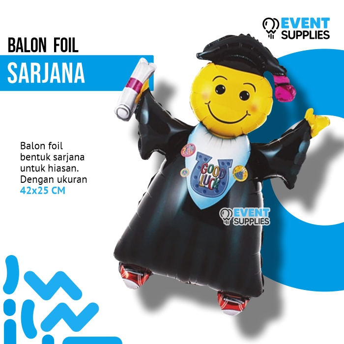 Jual Balon Foil Karakter Graduation Wisuda Sarjana Dekorasi Kelulusan ...