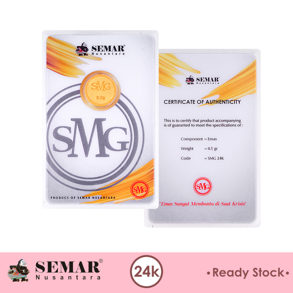 Jual Logam Mulia SMG Gold Press 0.5gram Emas Batangan Semar Nusantara ...