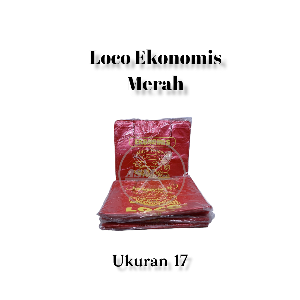 Jual Plastik LOCO EKONOMIS Merah Berbagai Ukuran 1 Pack isi 50 Lembar ...