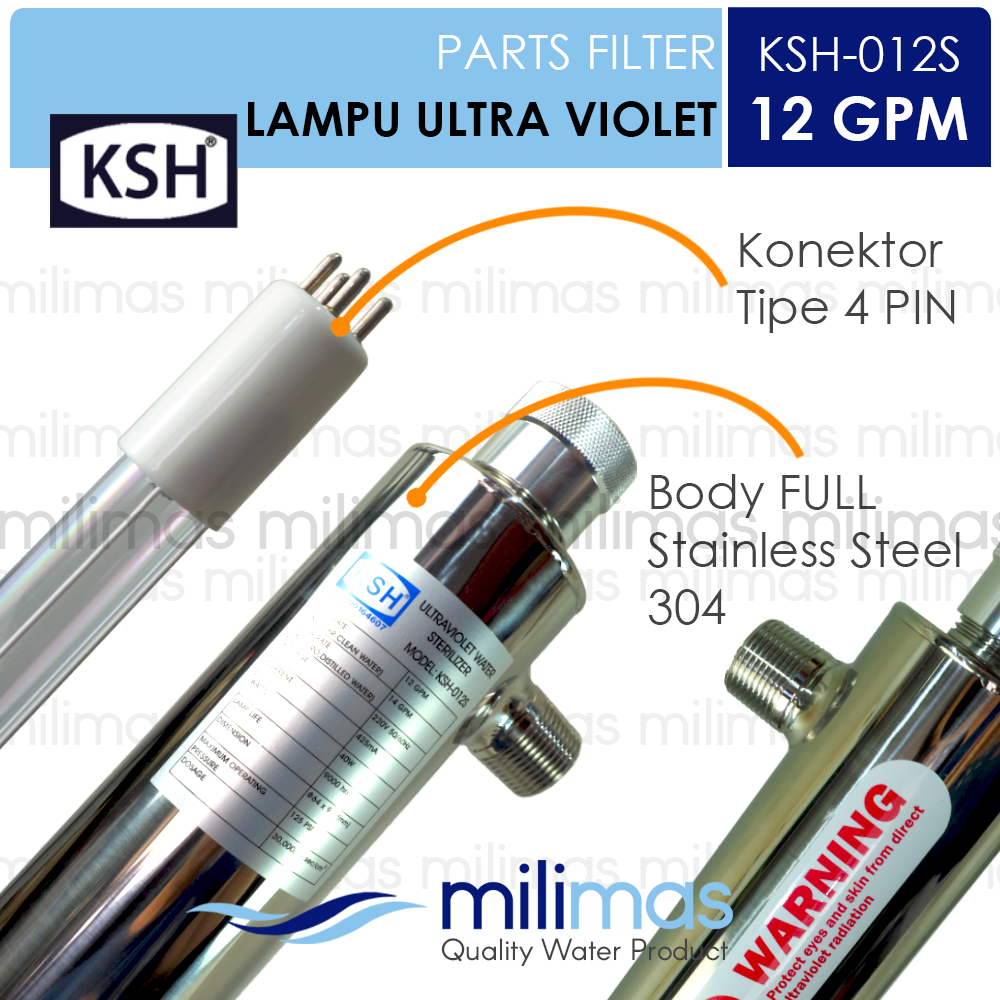 Jual KSH Lampu UV Set 12 GPM - Lampu Sterilisasi UV Lamp Casing Stainless | Shopee Indonesia
