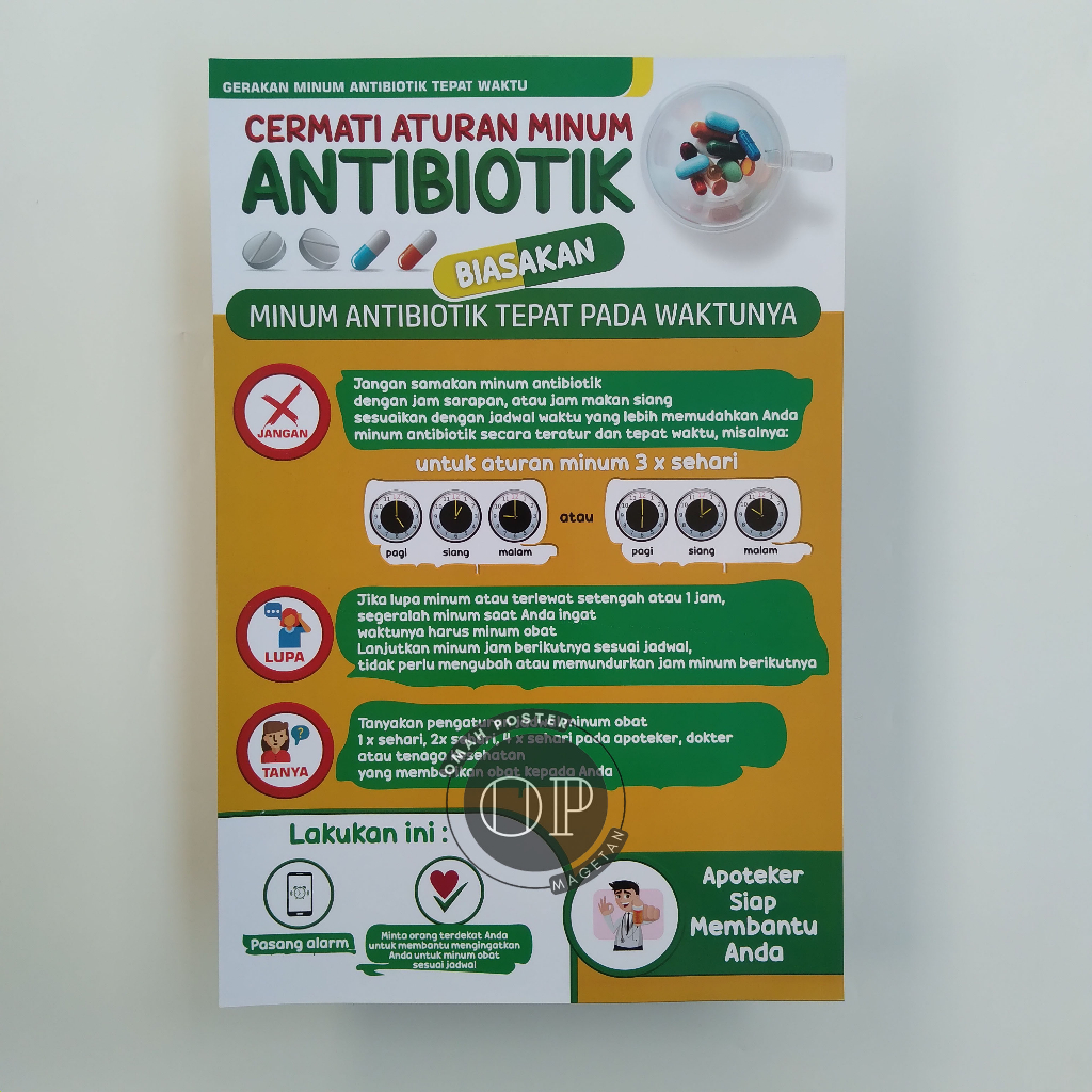 Jual Poster Cermati Aturan Minum Antibiotik - Poster Farmasi - Apotek ...