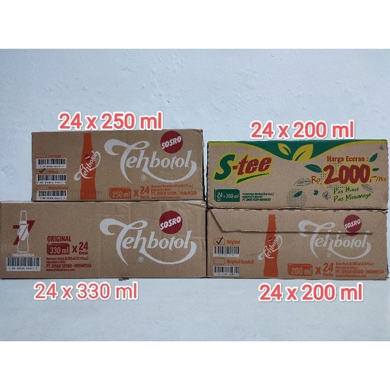 Jual TEH BOTOL SOSRO S TEE STEE KARDUS DUS KARTON | Shopee Indonesia