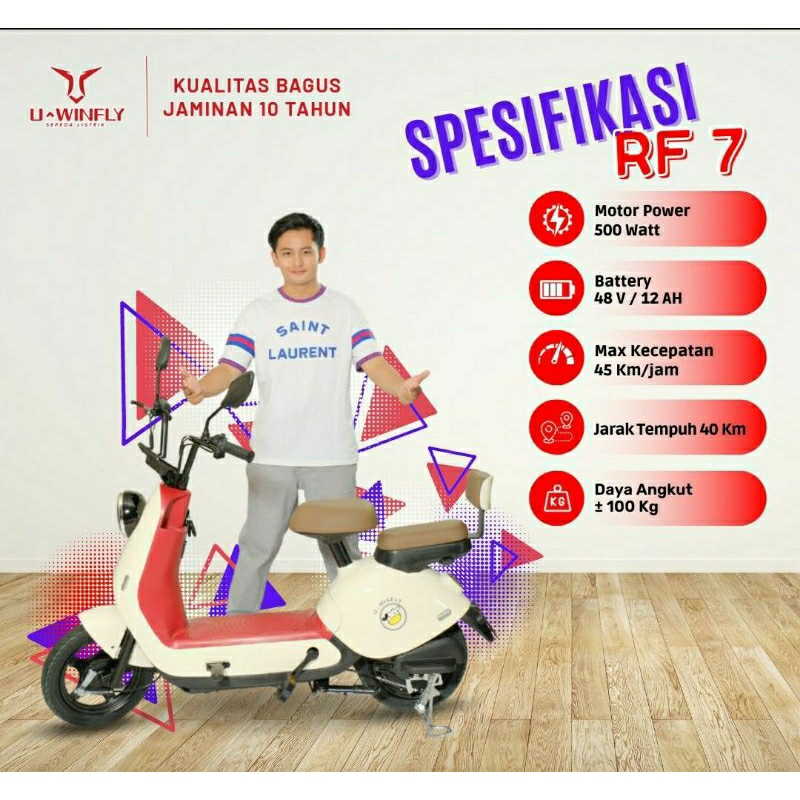 Jual Sepeda Listrik U-winfly Redfish 7 Winfly RF7 | Shopee Indonesia