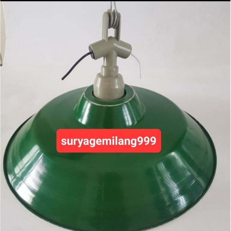 Jual Kap Lampu Jalan Hijau Minimalis Kap WD E27 Dan Fiting Gantung E27 Murah | Shopee Indonesia