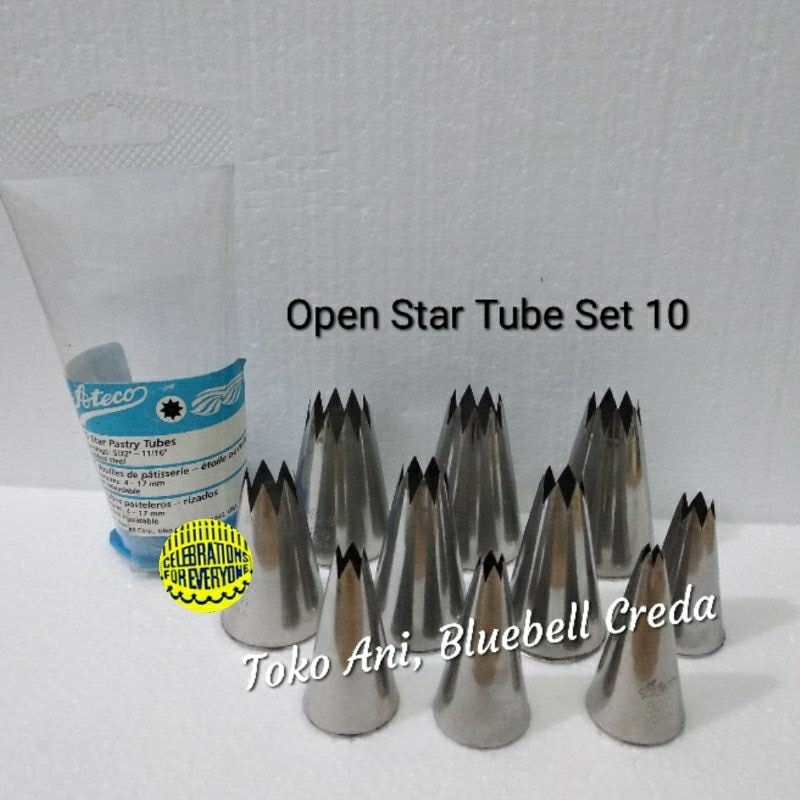 Jual Ateco Open Star Pastry Piping Tip Set 10 pcs / Ateco Spuit Bintang ...