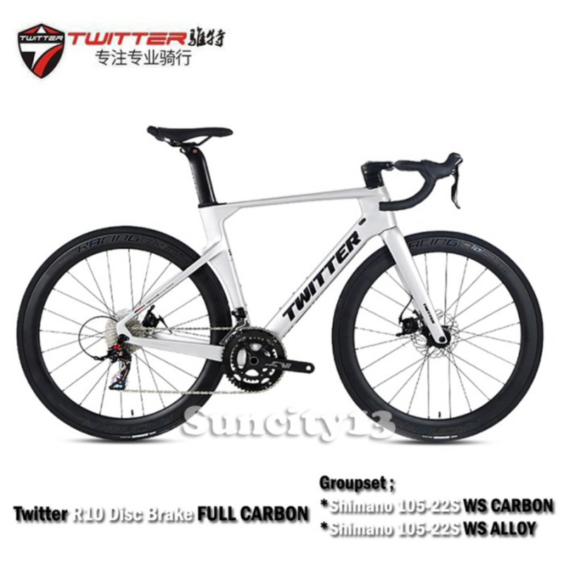 Jual Twitter R10 Carbon Shimano 105 22 Speed Disc Brake Full Inner ...