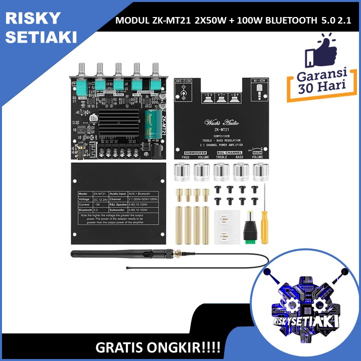 Jual MODUL ZK-MT21 2X50W + 100W BLUETOOTH 5.0 2.1 POWER AMPLIFIER | Shopee Indonesia