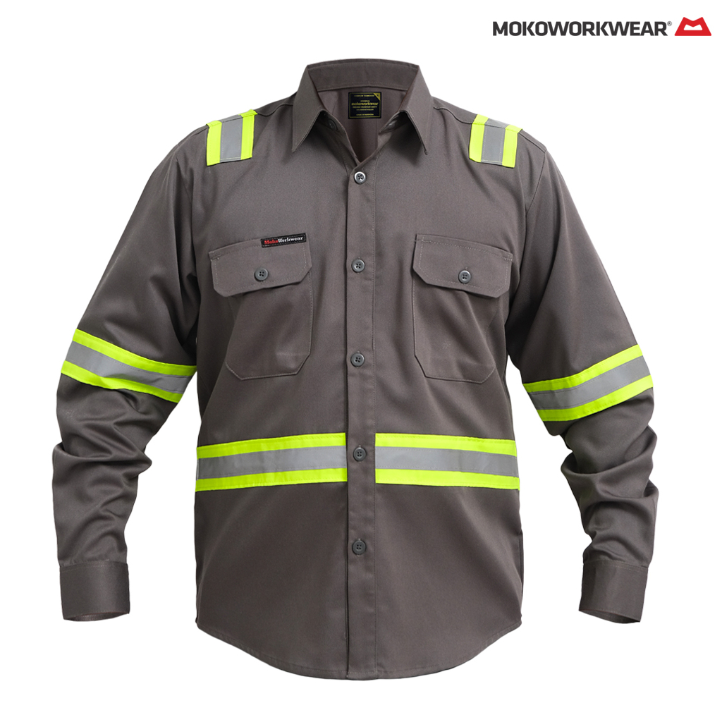 Jual MokoWorkwear - WEARPACK SAFETY GREY LIME AIRFLOW | Shopee Indonesia
