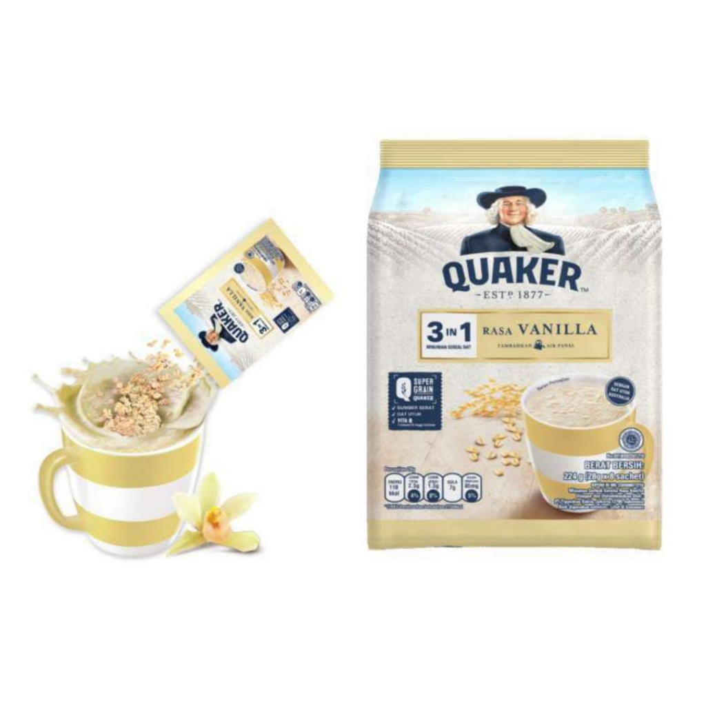 Jual SALE !!! Quaker 3 in 1 Vanilla 224 GRAM | Shopee Indonesia