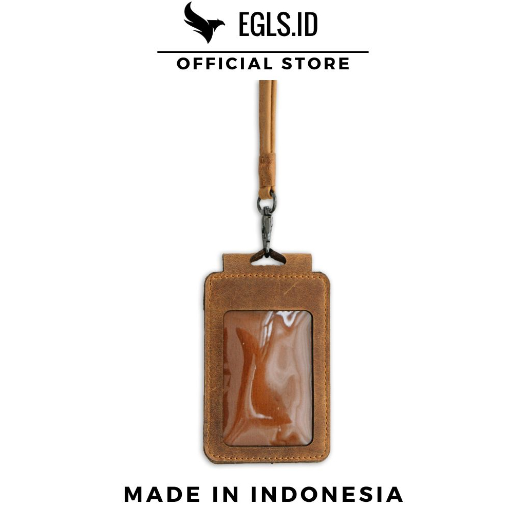 Jual Id Card Landyard Sean Name Tag kulit Sapi Asli Card Holder Double ...