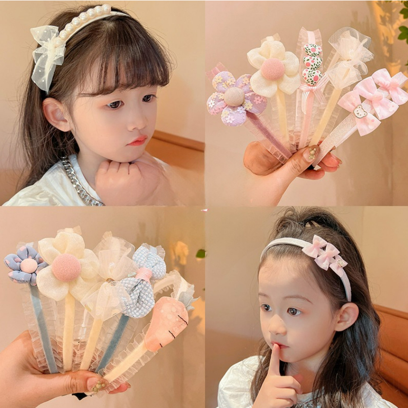 Jual Bando Bunga Pita Anak Perempuan / Bando Mutiara Pita Aksesoris ...