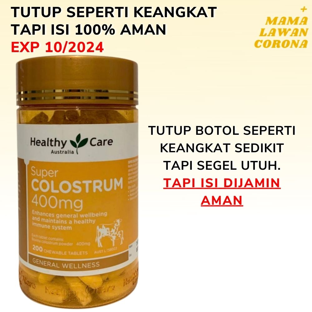 Jual HEALTHY CARE Colostrum 400 400mg 200 Chewable Tablets / Goat's ...