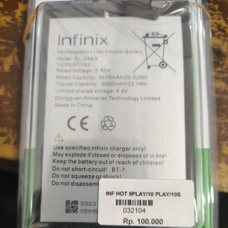 Jual BATERAI INFINIX HOT 9PLAY/HOT 10S/HOT 10 PLAY BL-58BX | Shopee ...