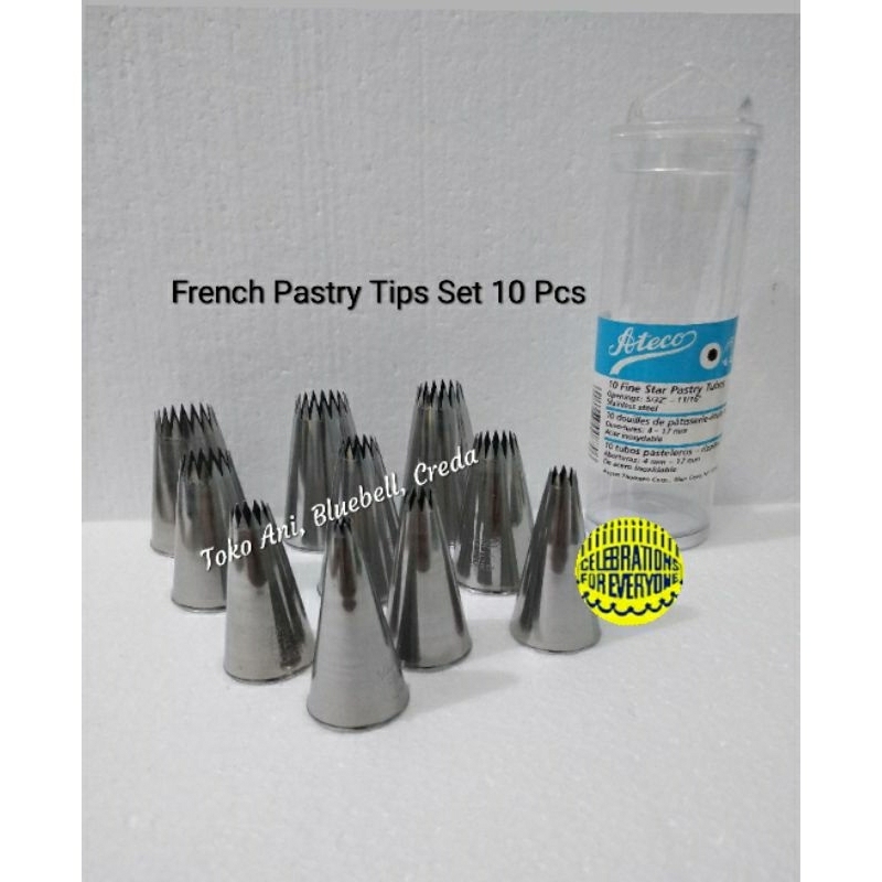 Jual Ateco French Pastry Piping Tip Set 10 pcs / Ateco Spuit Bintang ...