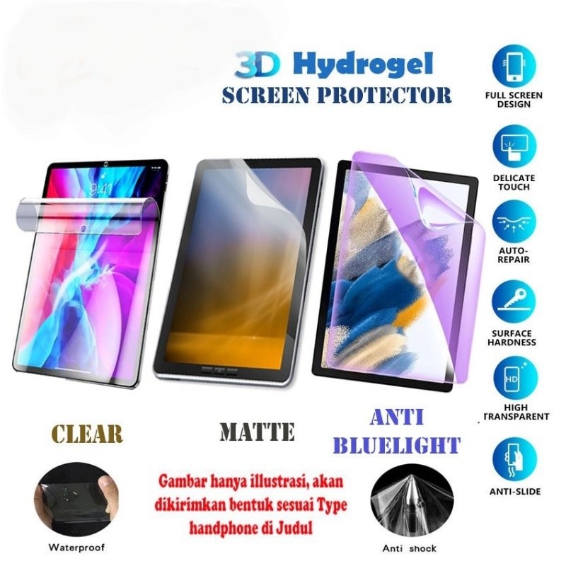 Jual Hydrogel screen protector tab/ipad/tabled 7-11 inch bisa request ...