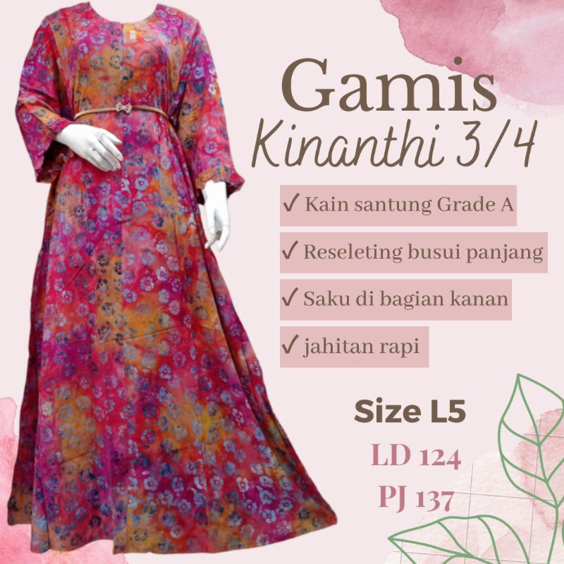 Jual Kinanthi / Gamis Kinanti 3/4 / Kinanthi Batik Nusantara | Shopee ...