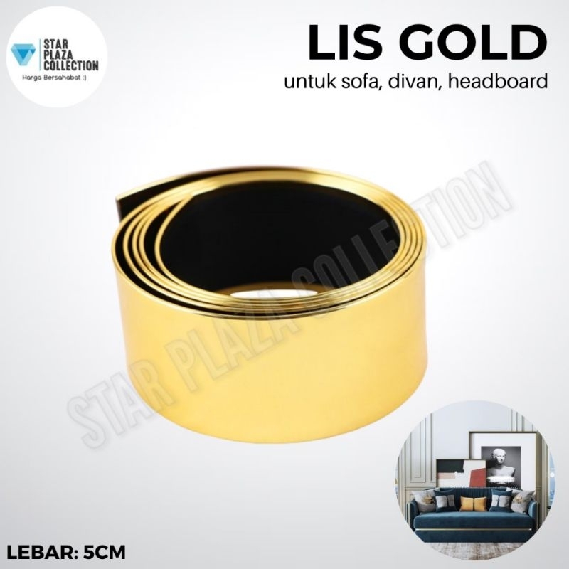 Jual Lis List Plat Emas Sofa 5cm / Lis Plat Strip Mirror Gold Sofa ...
