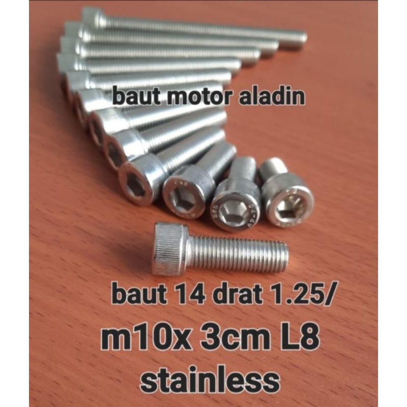 Jual Baut L8/M10x3cm stainless | Shopee Indonesia