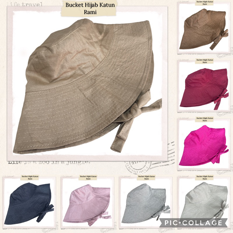 Jual Bucket Wide Katun Rami - bucket hijab - bucket hat wide - bucket ...