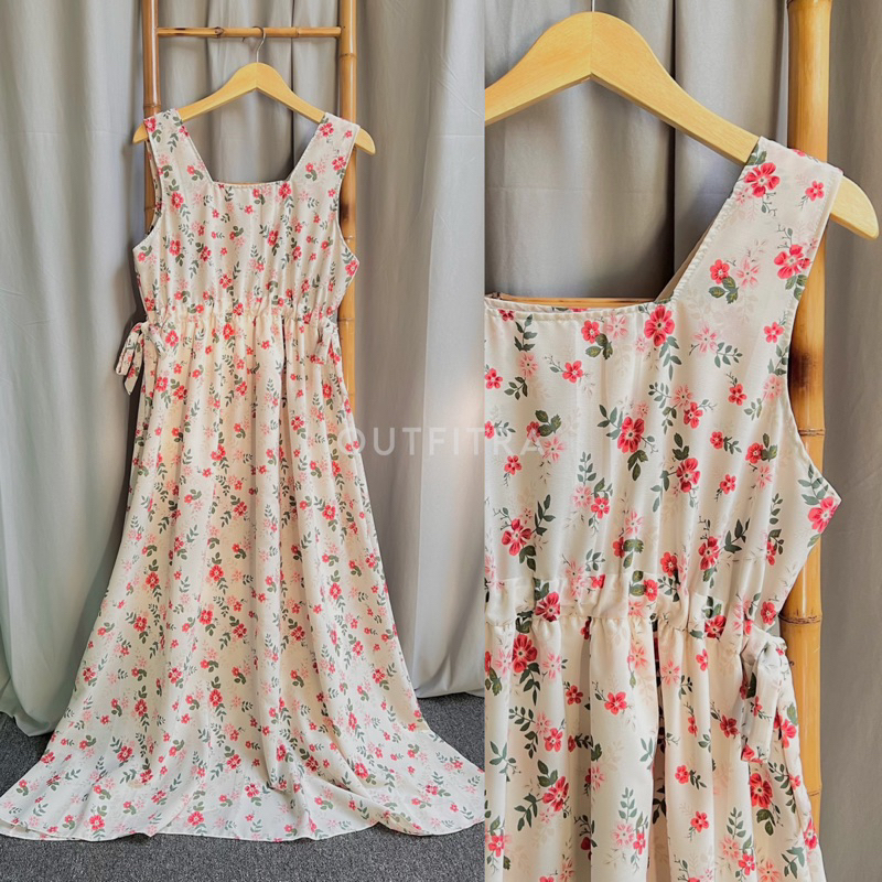 Jual KIMI OVERALL DRESS | korea dress motif bunga | Shopee Indonesia