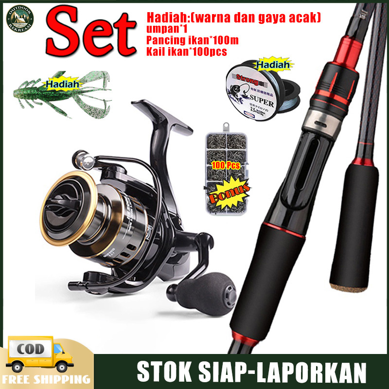 Jual Joran Pancing 1.65-2.1M Berongga Joran Pancing Set Reel Pancing ...
