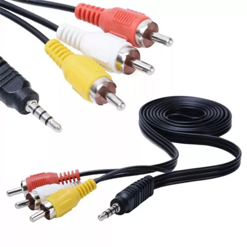 Jual KABEL RCA STB ORIGINAL JACK 3.5 mm ke 3 cabang RCA male | Shopee ...