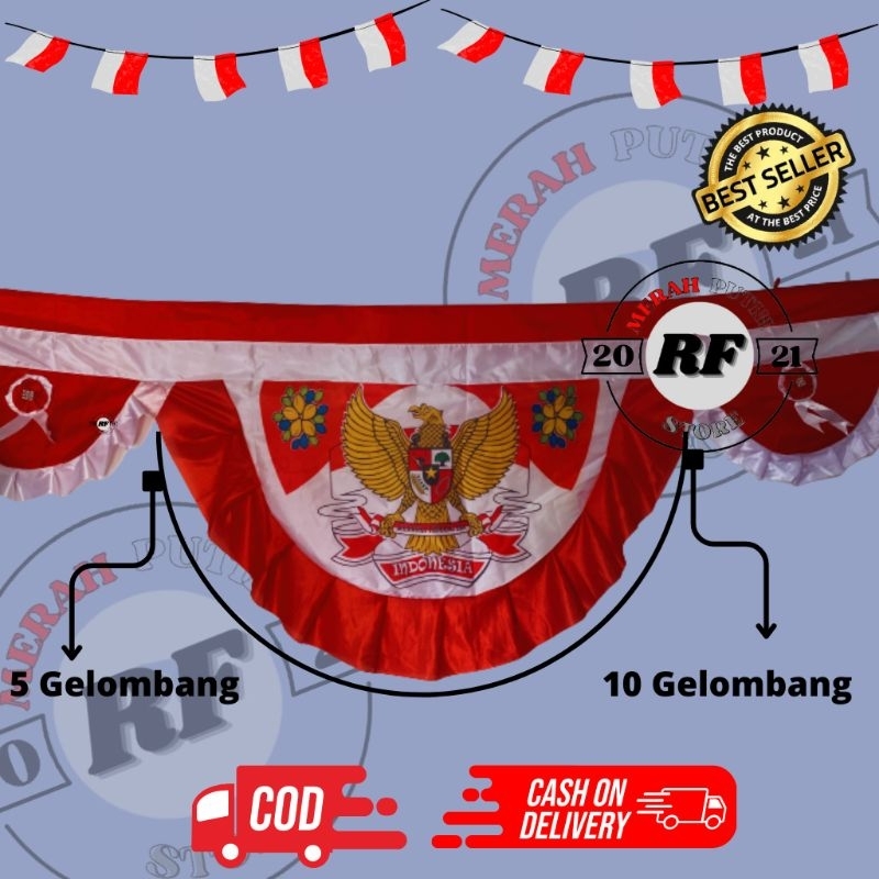 Jual [ L ] BACKGROUND GARUDA 10 Gelombang SEMI ABUTAY | BEKRON MERAH PUTIH | BENDERA MERAH PUTIH ...