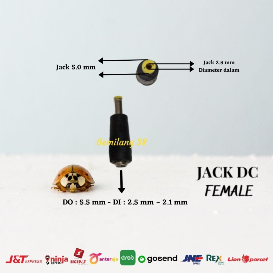 Jual Jack DC Male Adaptor | Jack DC Konektor DC Untuk CCTV Led 5.5mm x ...